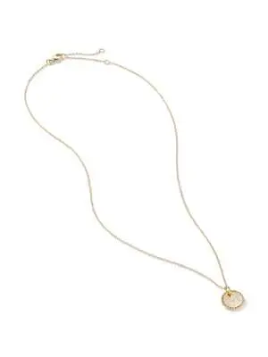 David Yurman 18kt Yellow M Initial Diamond Necklace - Gold