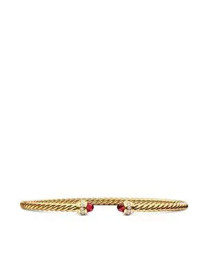 David Yurman 18kt Yellow Cablespira Diamond Bracelet - Gold
