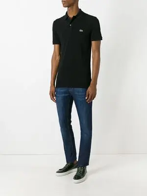 Lacoste Logo Patch Polo Shirt - Black