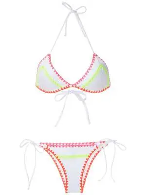 BRIGITTE Crochet Trim Bikini Set - White