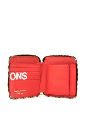 Comme Des Garçons Logo Zipped Wallet - Red