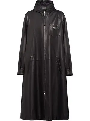 Prada Leather Oversized Trench Coat