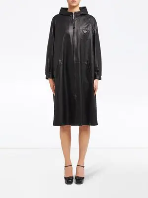 Prada Leather Oversized Trench Coat