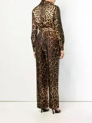 Dolce & Gabbana Leopard-print Silk Jumpsuit