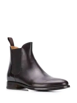 SCAROSSO Calf Leather Chelsea Boots - Brown