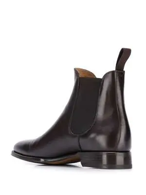 SCAROSSO Calf Leather Chelsea Boots - Brown