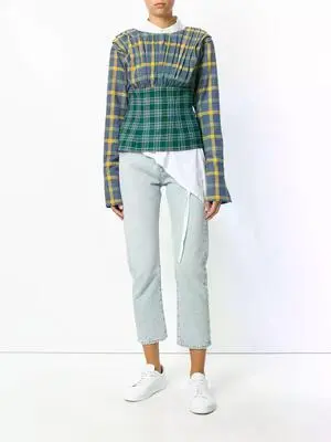 Natasha Zinko Two-tone Checked Top