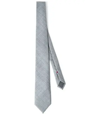 Brunello Cucinelli Textured-finish Wool Neck Tie - Grey