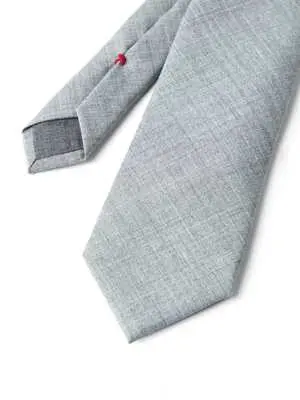 Brunello Cucinelli Textured-finish Wool Neck Tie - Grey