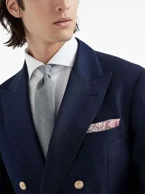 Brunello Cucinelli Textured-finish Wool Neck Tie - Grey