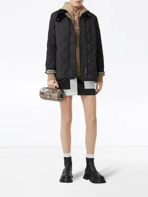 Burberry Diamond Quilted Barn Jacket - Black
