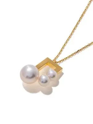 TASAKI 18kt Yellow Akoya Pearl Pendant Necklace - Gold