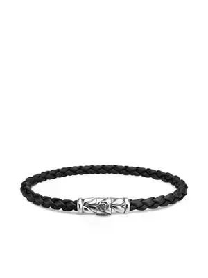 David Yurman Sterling Silver Chevron Woven Bracelet - Black