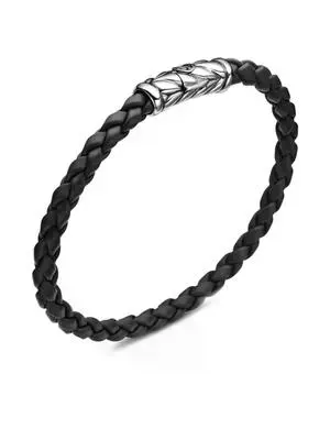 David Yurman Sterling Silver Chevron Woven Bracelet - Black