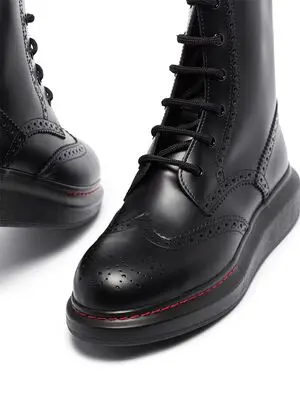 Alexander McQueen Lace-up Leather Combat Boots