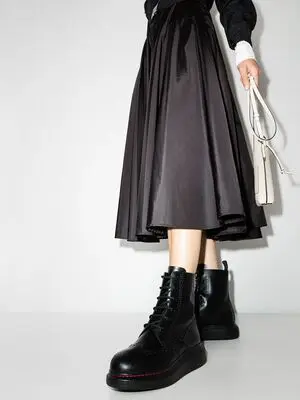 Alexander McQueen Lace-up Leather Combat Boots