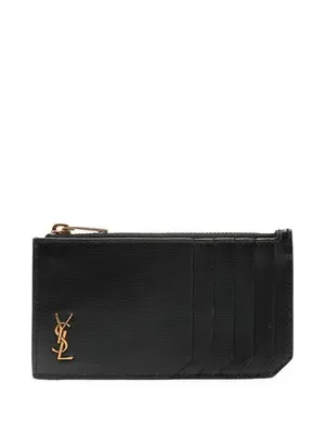 Saint Laurent Tiny Cassandre Card Holder - Black