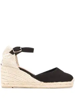 CastaÑer Mid Wedge Heel Espadrilles - Black