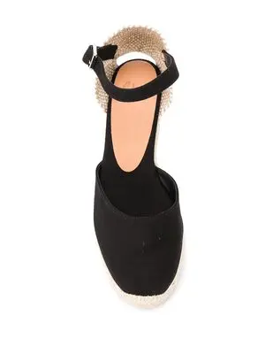 CastaÑer Mid Wedge Heel Espadrilles - Black