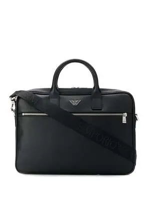 Emporio Armani Logo Plaque Briefcase - Black