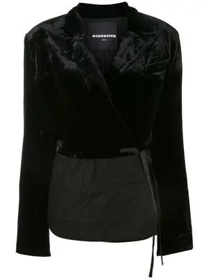 AGANOVICH Velvet Panel Wrap-around Blazer