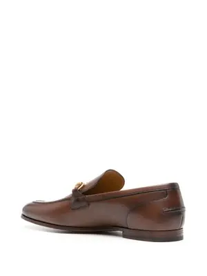 Gucci Jordaan Leather Loafers - Brown