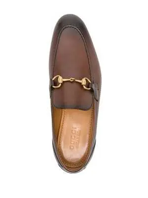 Gucci Jordaan Leather Loafers - Brown