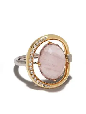 Charlotte Chesnais 18kt Rose Gold Gemstone And Diamond Ring - Silver