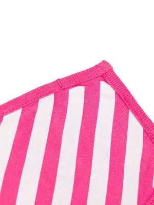 Off-White Striped Print Face Mask - Pink