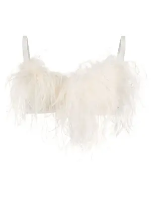 GILDA & PEARL Feather-detail Esme Bra - White