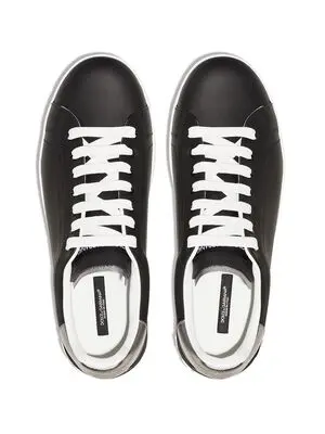 Dolce & Gabbana Portofino Leather Sneakers - Black