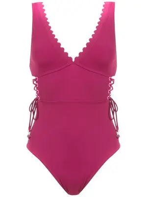 AMIR SLAMA Lace Up Detail Swimsuit - Pink