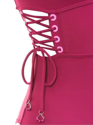 AMIR SLAMA Lace Up Detail Swimsuit