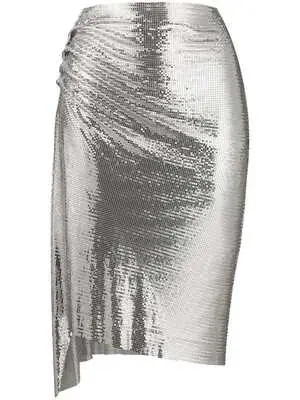 Rabanne Chainmail Ruched Skirt - Silver