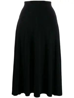 Norma Kamali Flared Midi Skirt - Black