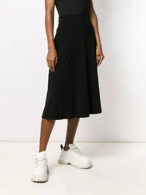 Norma Kamali Flared Midi Skirt - Black