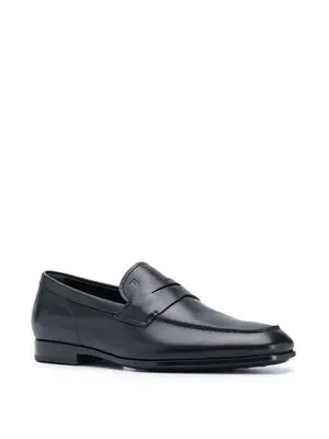 TOD'S Calfskin Slip-on Loafers - Black