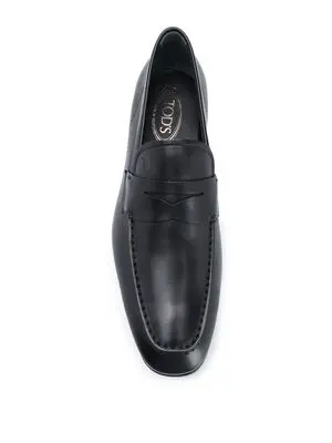TOD'S Calfskin Slip-on Loafers - Black