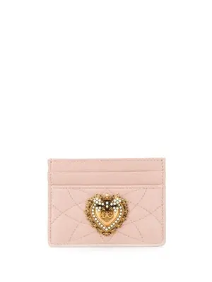 Dolce & Gabbana Devotion Quilted Card Holder - Pink