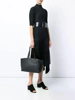 Akris Pebbled Leather Tote - Black