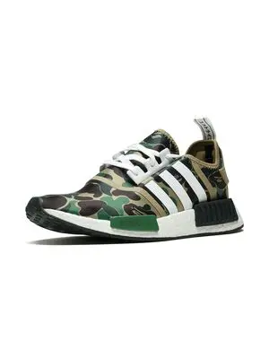 Adidas X Bape Nmd_r1 Camo Sneakers - Green