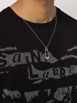 TRUE ROCKS Medium Safety Pin Pendant Necklace - Silver