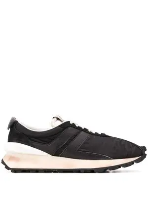 LANVIN Paneled Leather Sneakers - Black