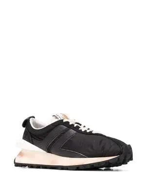 LANVIN Paneled Leather Sneakers - Black