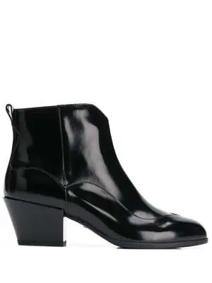 Hogan Zip Up Ankle Boots - Black