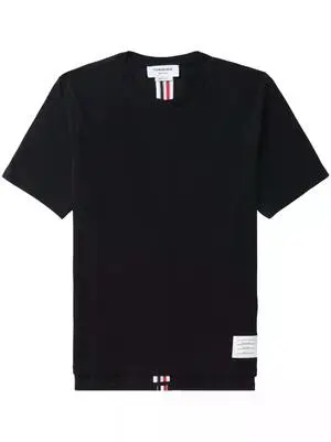 Thom Browne Stripe-detail Cotton T-shirt - Blue