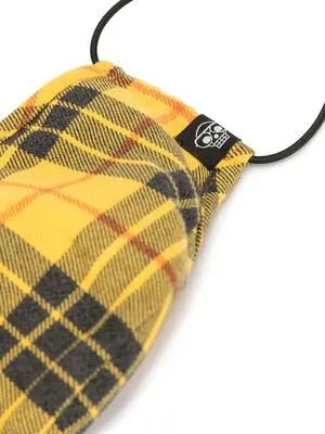 MOSTLY HEARD RARELY SEEN Check Print Face Mask - Yellow
