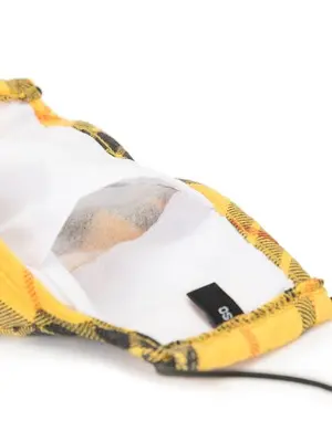 MOSTLY HEARD RARELY SEEN Check Print Face Mask - Yellow