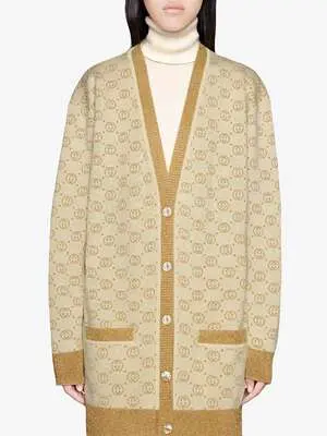 Gucci Gg Pattern Buttoned Cardigan