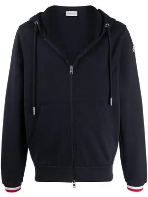 Moncler Striped-trim Zipped Hoodie